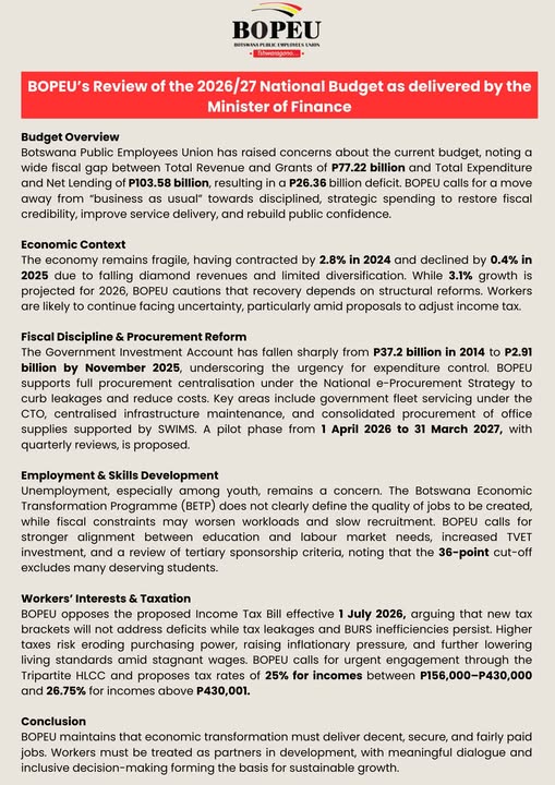 www.bopeu.org.bw | Botswana Public Employees Union